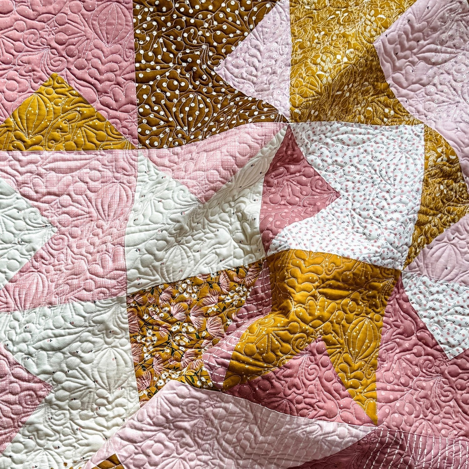 Blush n' Butterscotch Love Notes Quilt: A Warm and Scrappy Quilt ...